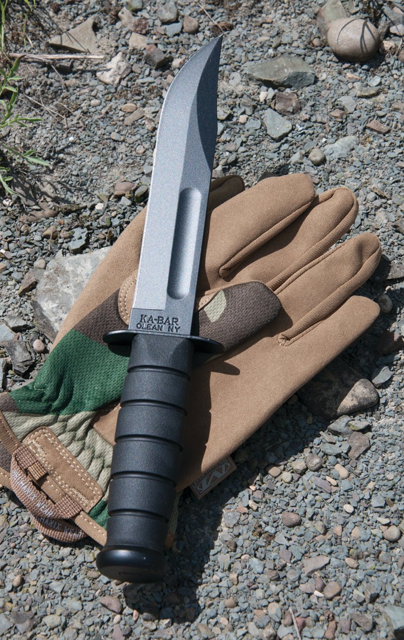 Full Size Black KA-BAR®, Straight Edge, Leather Sheath – CC Military ...